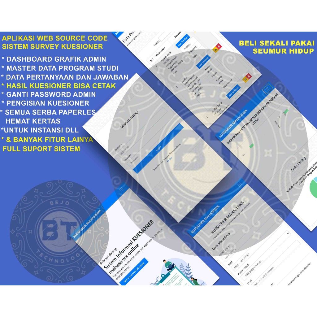 Jual APLIKASI WEB SOURCE CODE SISTEM KUESIONER PHP 7 MYSQLI LENGKAP ...