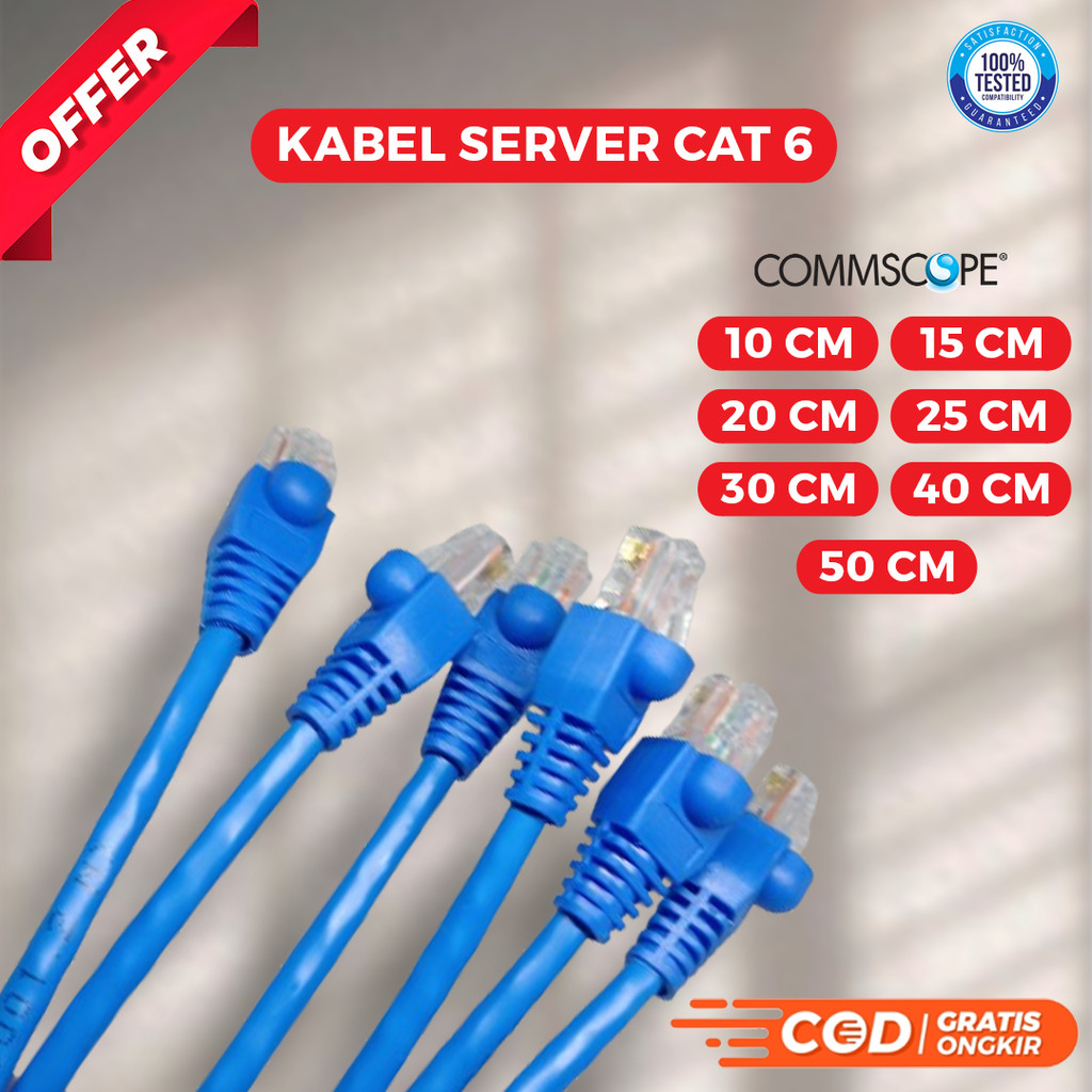 Jual KABEL LAN SERVER CAT 6 GIGABYTE COMMSCOPE BIRU | Shopee Indonesia