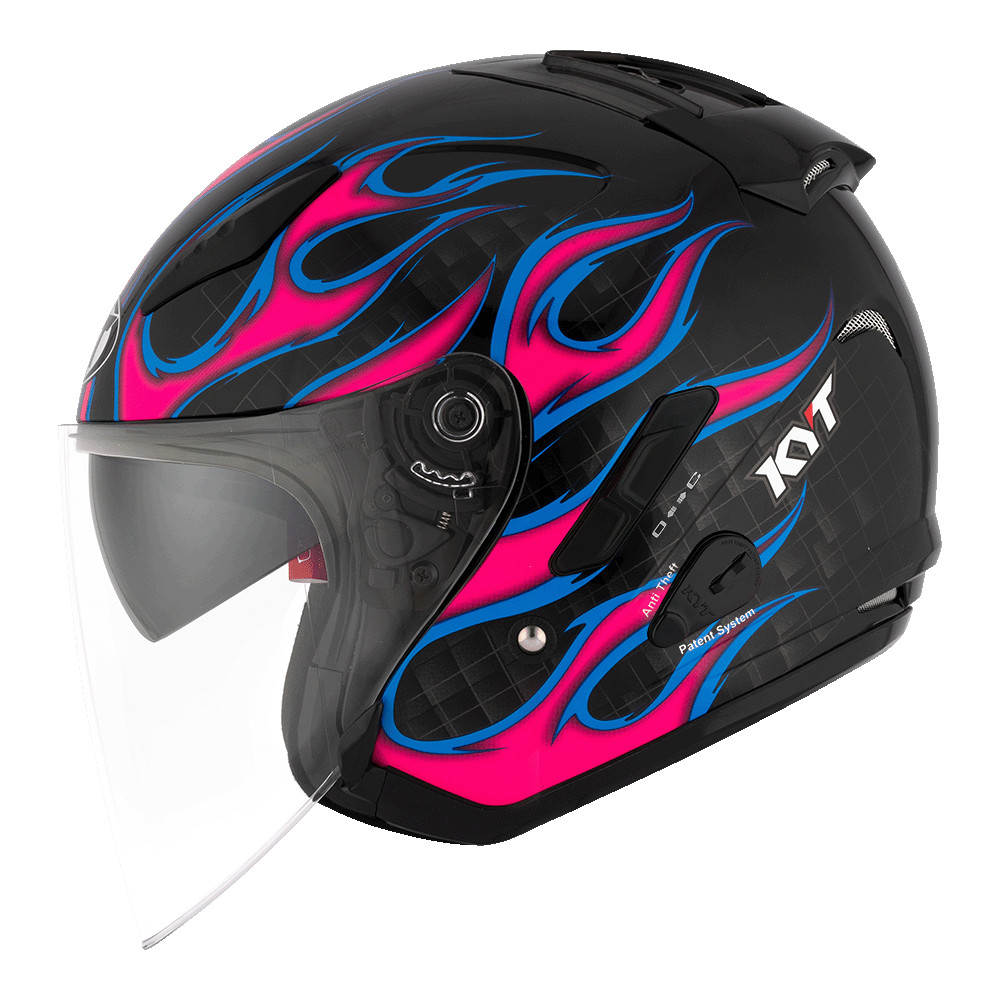 Jual HELM KYT GALAXY FLAT R FLAME - BLACK/FUXIA | Shopee Indonesia