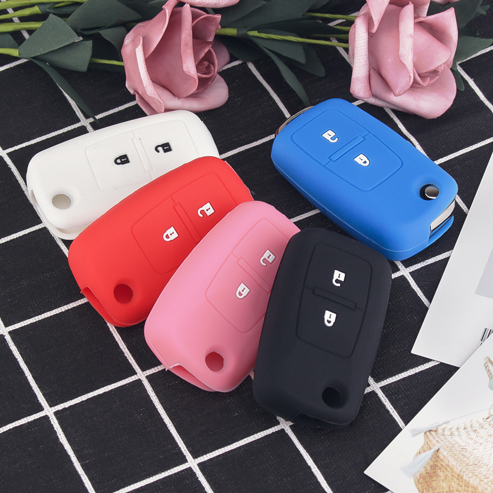 Jual Dandkey 2 Buttons Silicone Flip Rubber Car Key Cover Case for VW ...