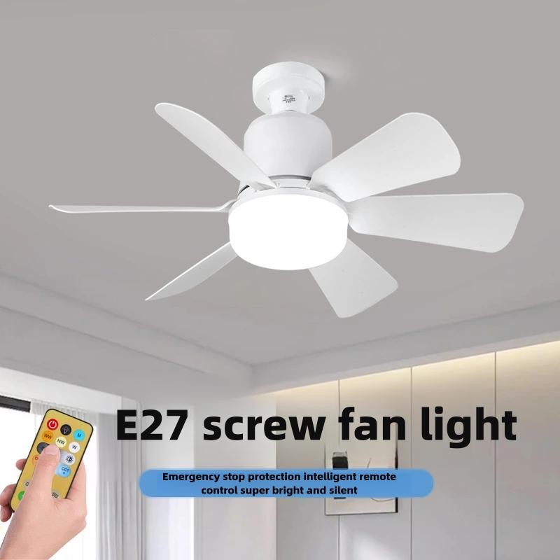 Jual Modern E27 Ceiling Fan with LED Light DC Motor 3 Speeds Timing ...