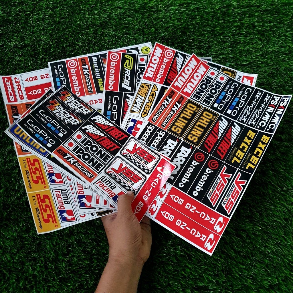 Jual Stiker Racing PACK Sponsor Motor - Printing Sticker Racing ...