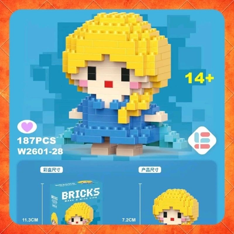 Jual [WP Store] [048]DIY Bricks Mini Toys Model Kartun Building Blok Nano Block Kartun Mainan ...