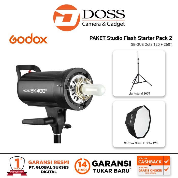 Jual Godox Studio Flash Starter Pack 2 with SB-GUE Octa 120 and ...