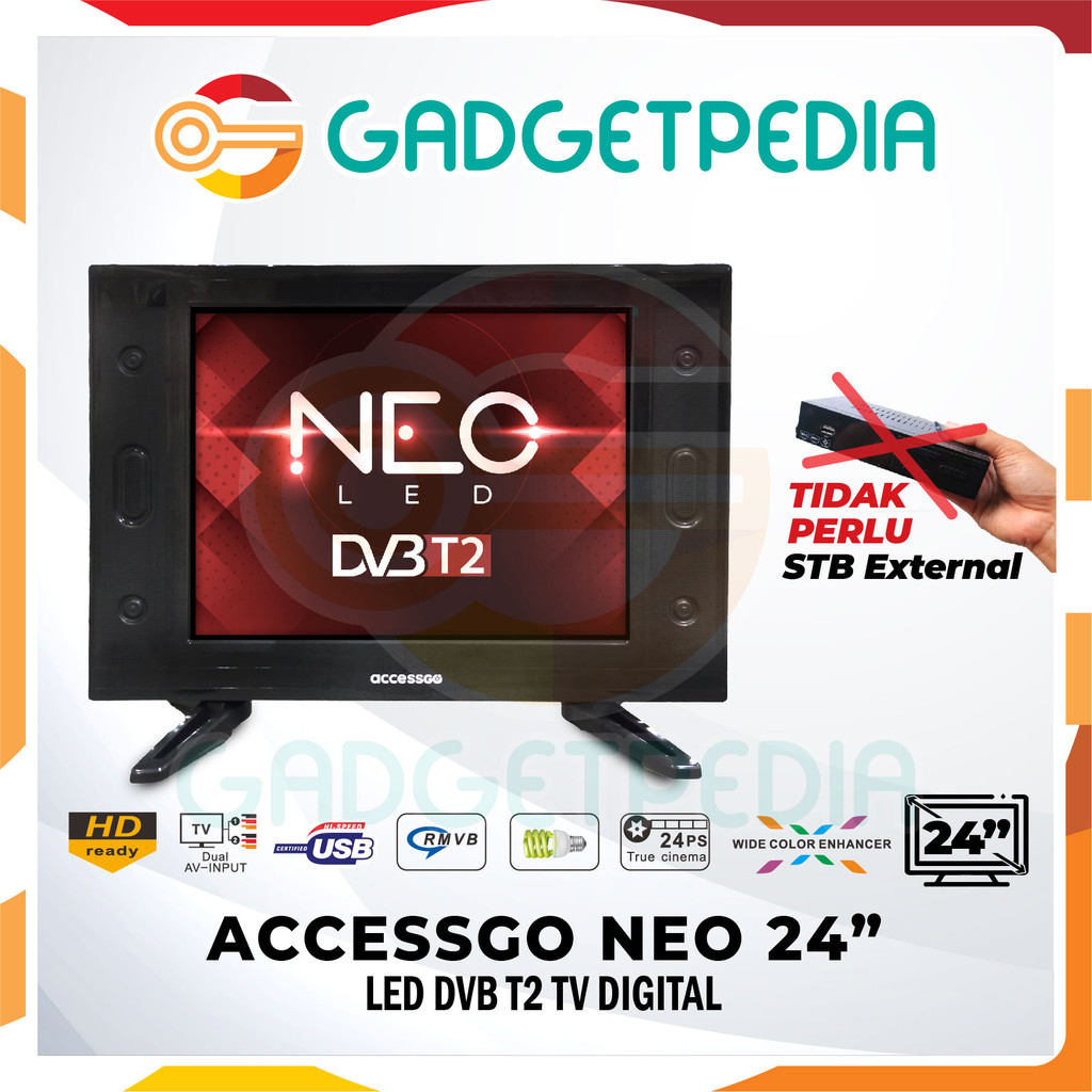 Jual ACCESSGO NEO LED 24 Inch DVB T2 TV DIGITAL - Gadgetpedia ORIGINAL ...