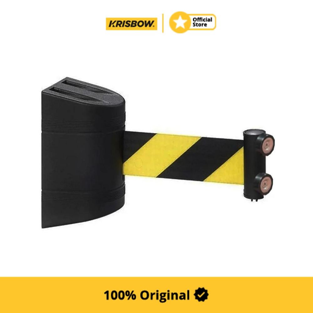 Jual Krisbow Tali Tiang Antrian Dinding 3 mtr - Hitam/Kuning Handrail ...