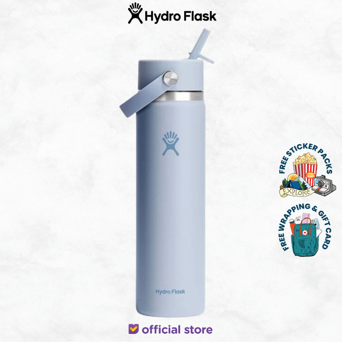 Jual Hydro Flask Wide Mouth Flex Straw Cap 24 oz / 710 ml Tonal Surf ...