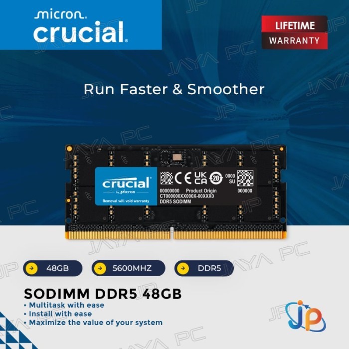 Jual Memory Micron Crucial Sodimm DDR5 PC44800 5600Mhz 48GB Ram ...