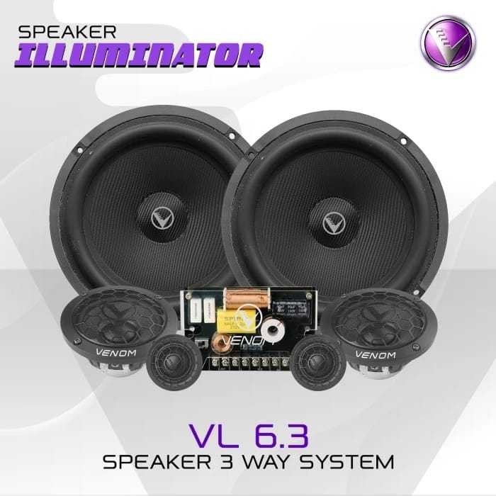 Jual VENOM Illuminator Speaker Mobil Split 3-Way VL 6.3 | Shopee Indonesia