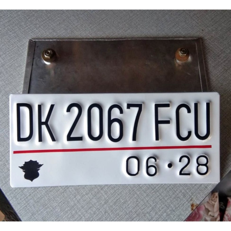Jual plat motor / plat motor custom baut tanam warna putih free list ...