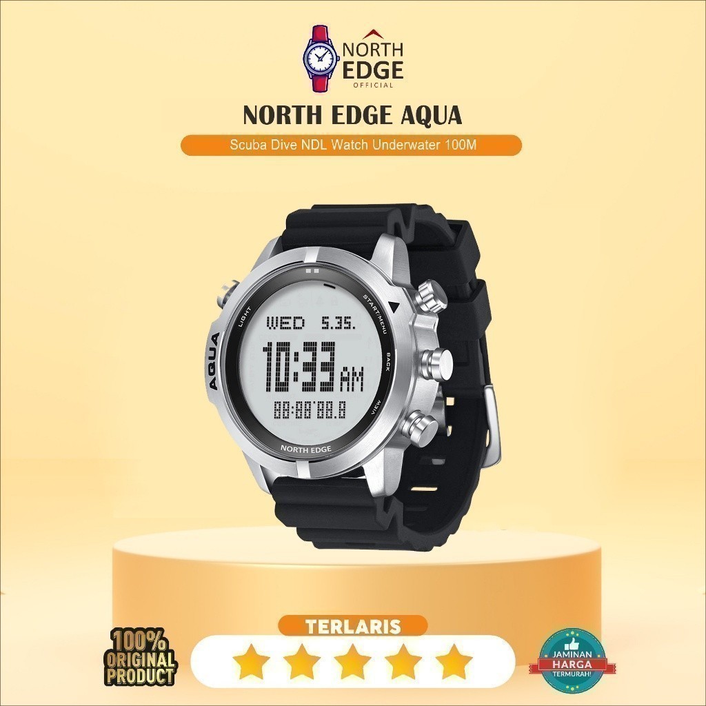 Jual NORTH EDGE AQUA Scuba Dive NDL Watch Underwater 100M - Jam Khusus ...