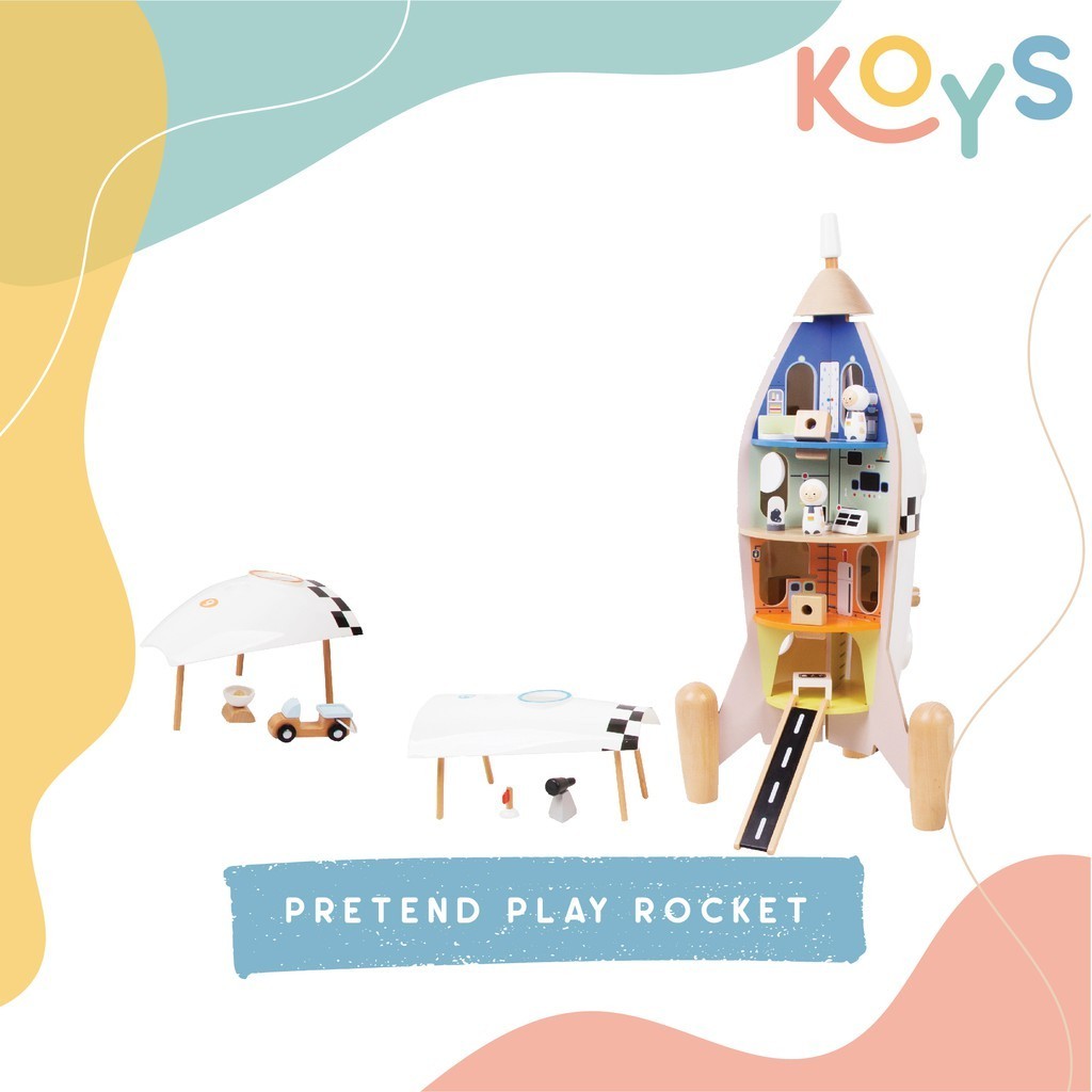 Jual Pretend Play Rocket | wooden toy mainan kayu roket | miniatur ...