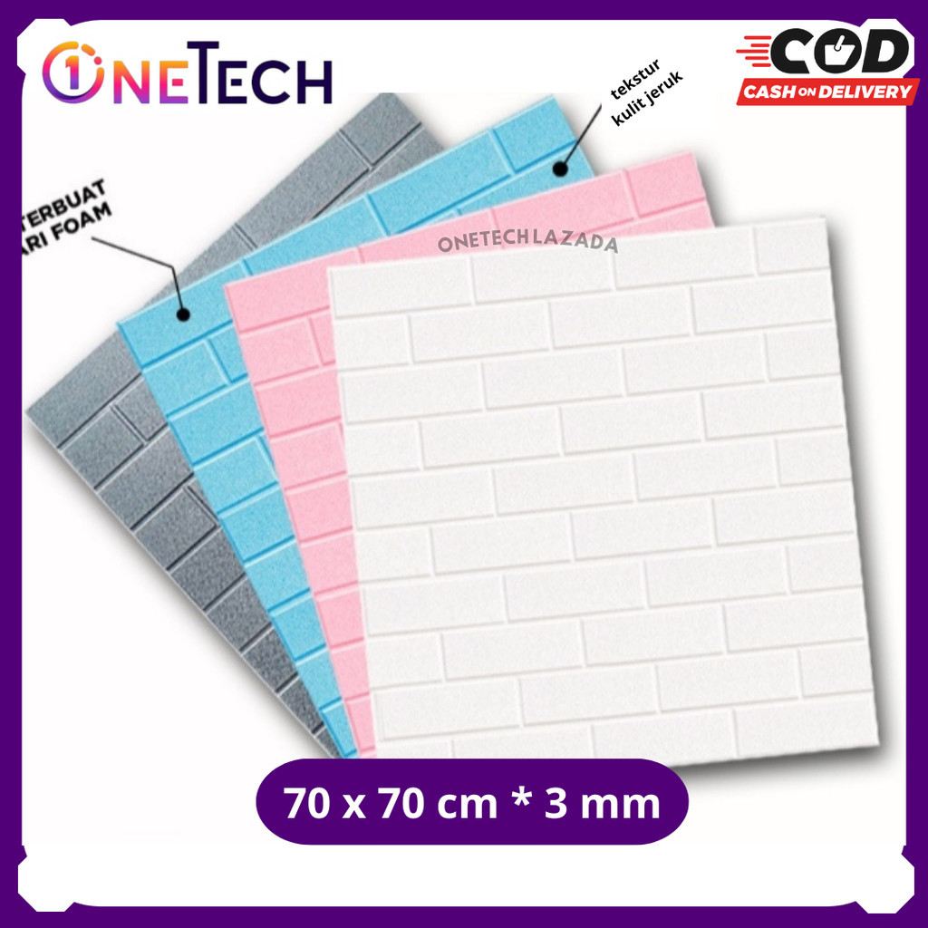 Jual WALLPAPER FOAM BATU BATA HALUS 77 X 70 CM TEBAL STICKER DINDING ...