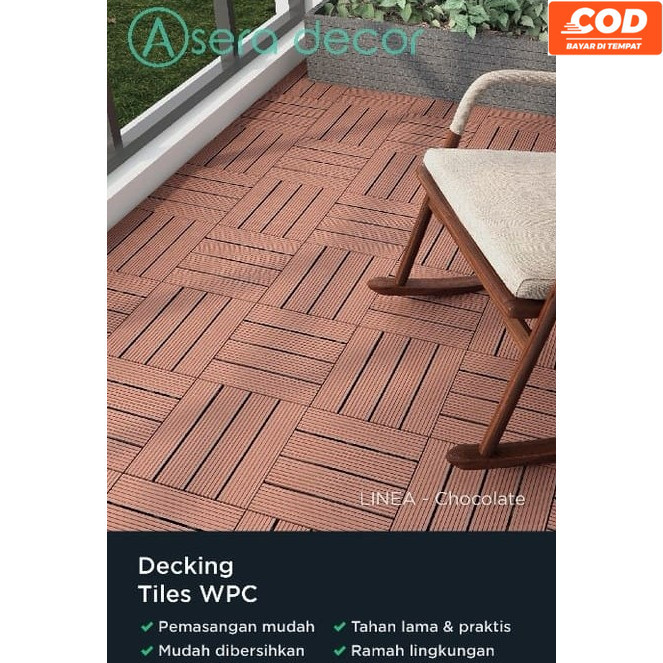 Jual LANTAI KAYU DECK TILE WPC DECKING TILE DIY OUTDOOR INDOOR TAHAN ...