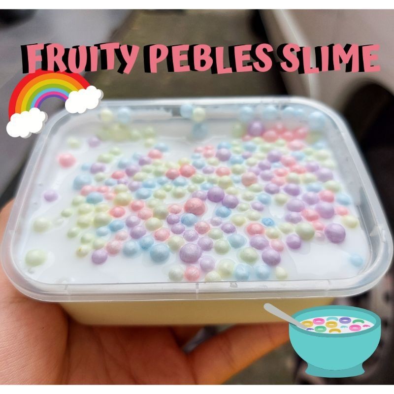 Jual [RR1] SLIME FRUITY PEBLES BY SLIME BINTARO || BONUS BUBUK SLIME ACTIVATOR | Shopee Indonesia