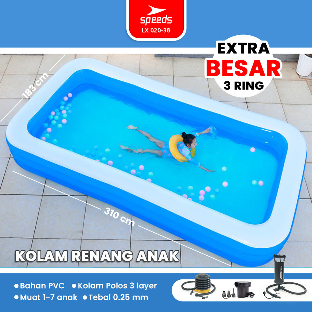 Jual SPEEDS Kolam Renang 310cm Anak Besar Kolam Renang Tiup Bahan ...