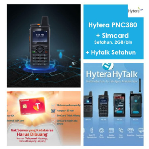 Jual Hytera PNC380 (1 set) Poc Radio + Simcard + Hytalk Setahun | Shopee Indonesia