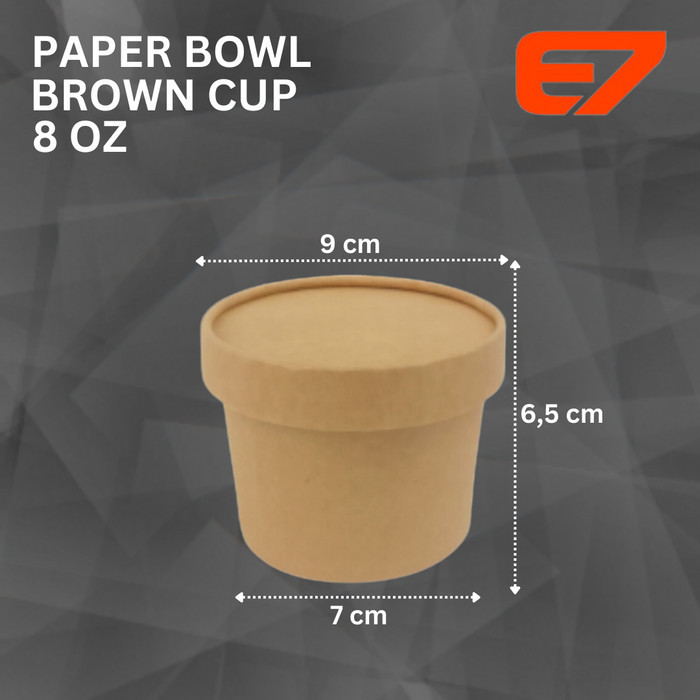 Jual Paper Cup Brown Kraft 8oz + Lid - Soup Cup, Ice Cream Cup | Shopee Indonesia