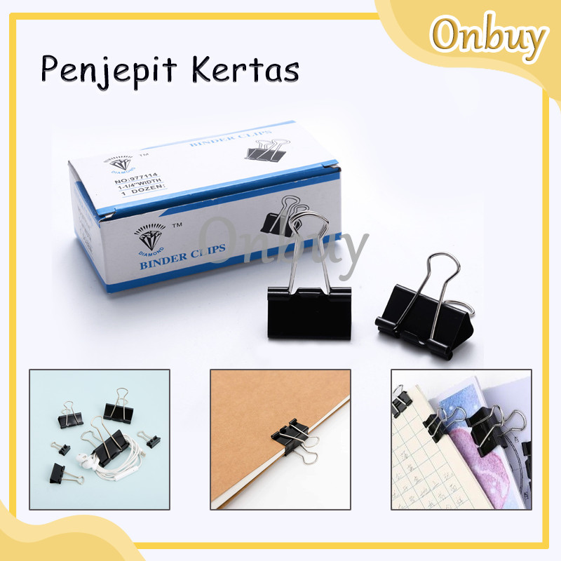 Jual Penjepit Kertas Eselon / Binder Clip / Klip Hitam / Penjepit ...