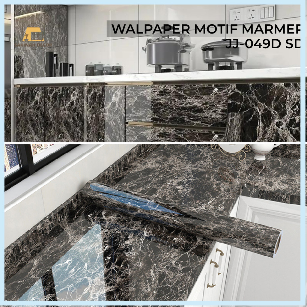 Jual Wallpaper Motif Marmer Ukuran 60cm X 3m Alumunium Foil Stiker ...