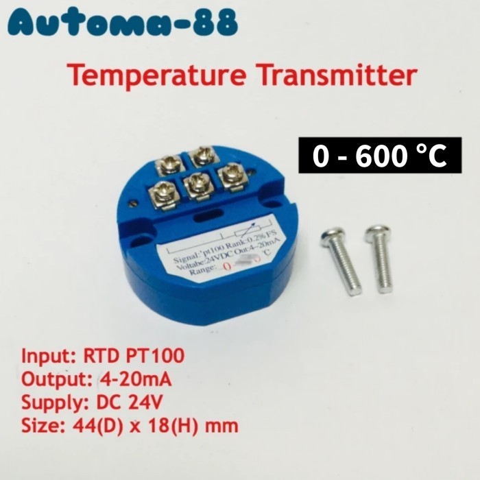Jual MN08 Temperature Transmitter 0-600C RTD PT100 Output 4-20mA 600 ...