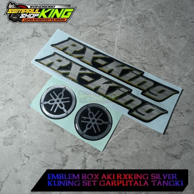 Jual Emblem sticker Tutup Dop box aki Rxking RX KING Kuning silver ...