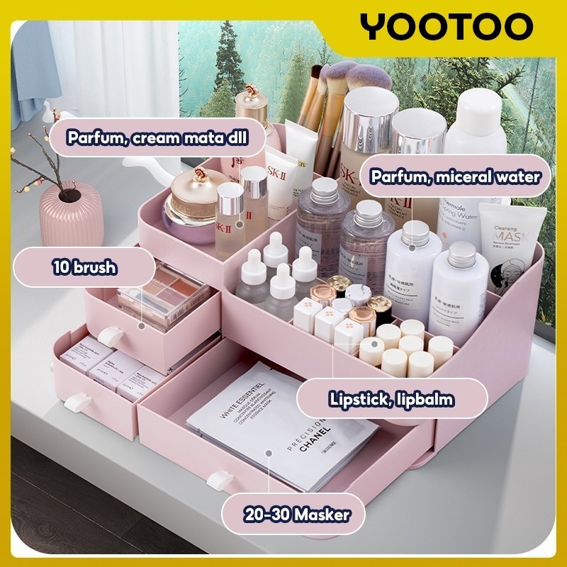 Jual YooToo Kotak Multifungsional Kotak Kosmetik Organizer Storage Box ...