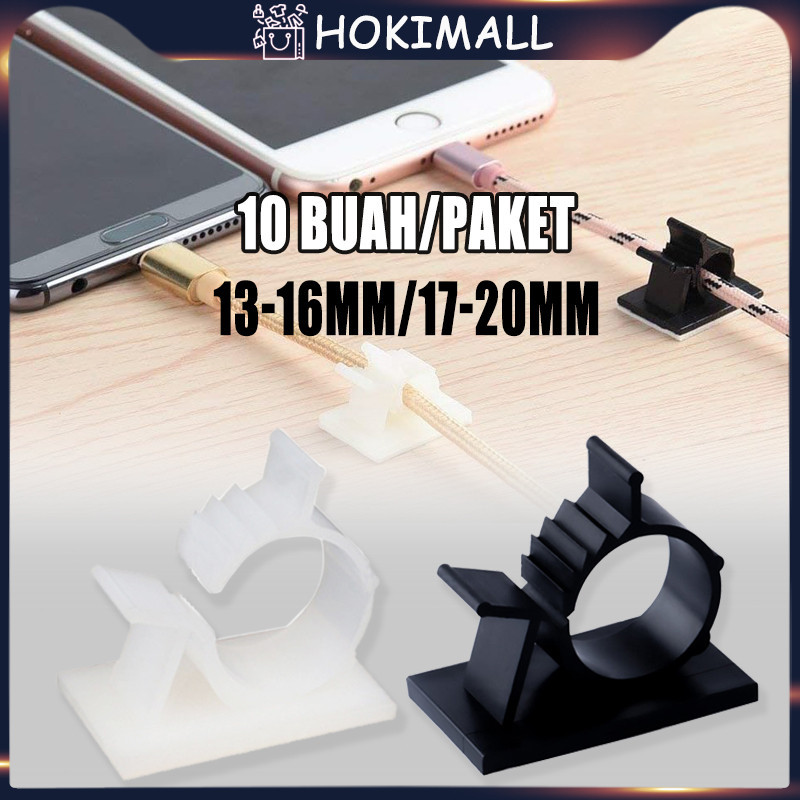 Jual 10 Pcs Klip Kabel Tempel Fleksibel Klem Kabel Tie Flexible Cable ...