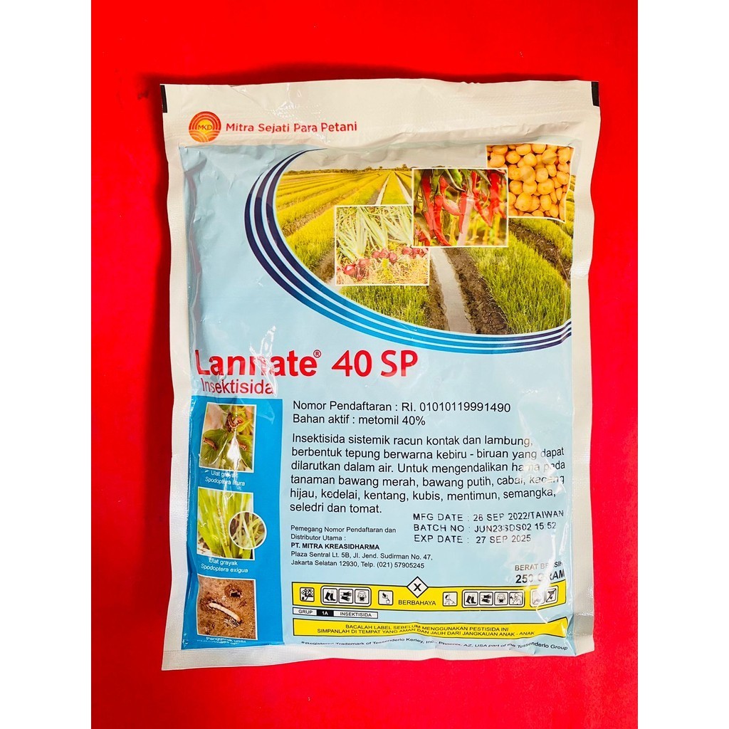 Jual Insektisida LANNATE 40SP 250gr biru ampuh untuk membasmi ulat ...