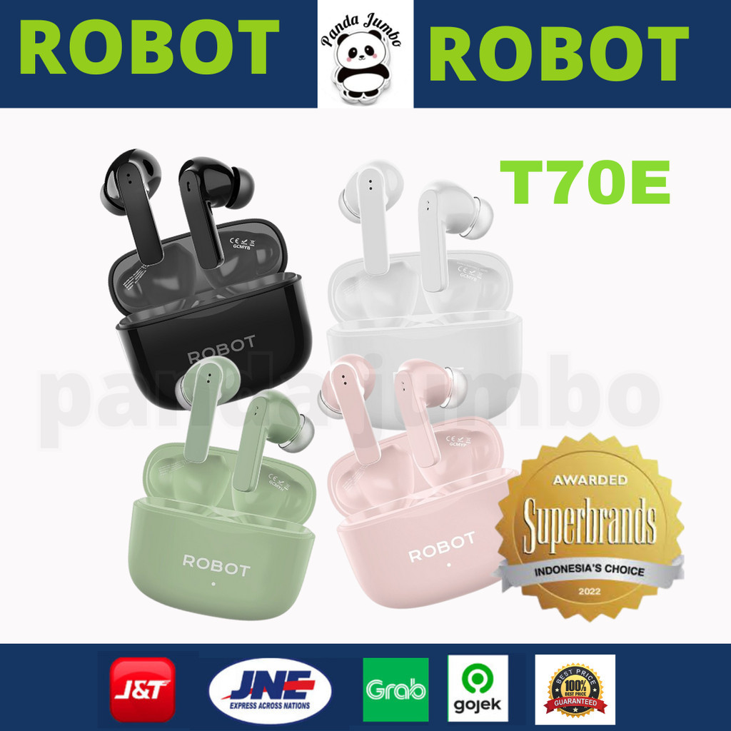 Jual ROBOT TWS Earphone Airbuds T70E Deep Bass Bluetooth 5.4 (PJ ...