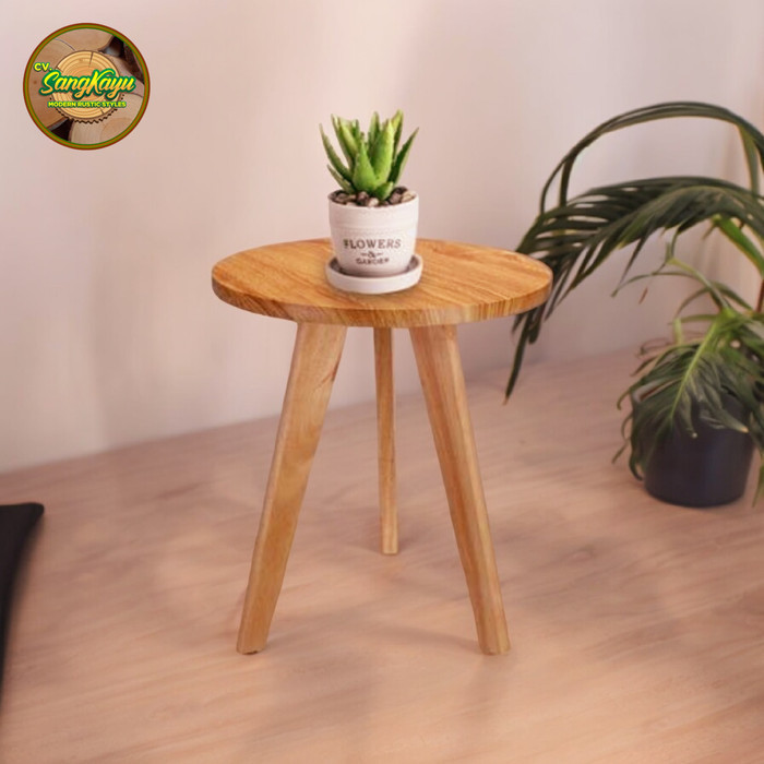 Jual Meja bulat minimalis meja kayu bulat Meja pot bunga Meja sudut ...