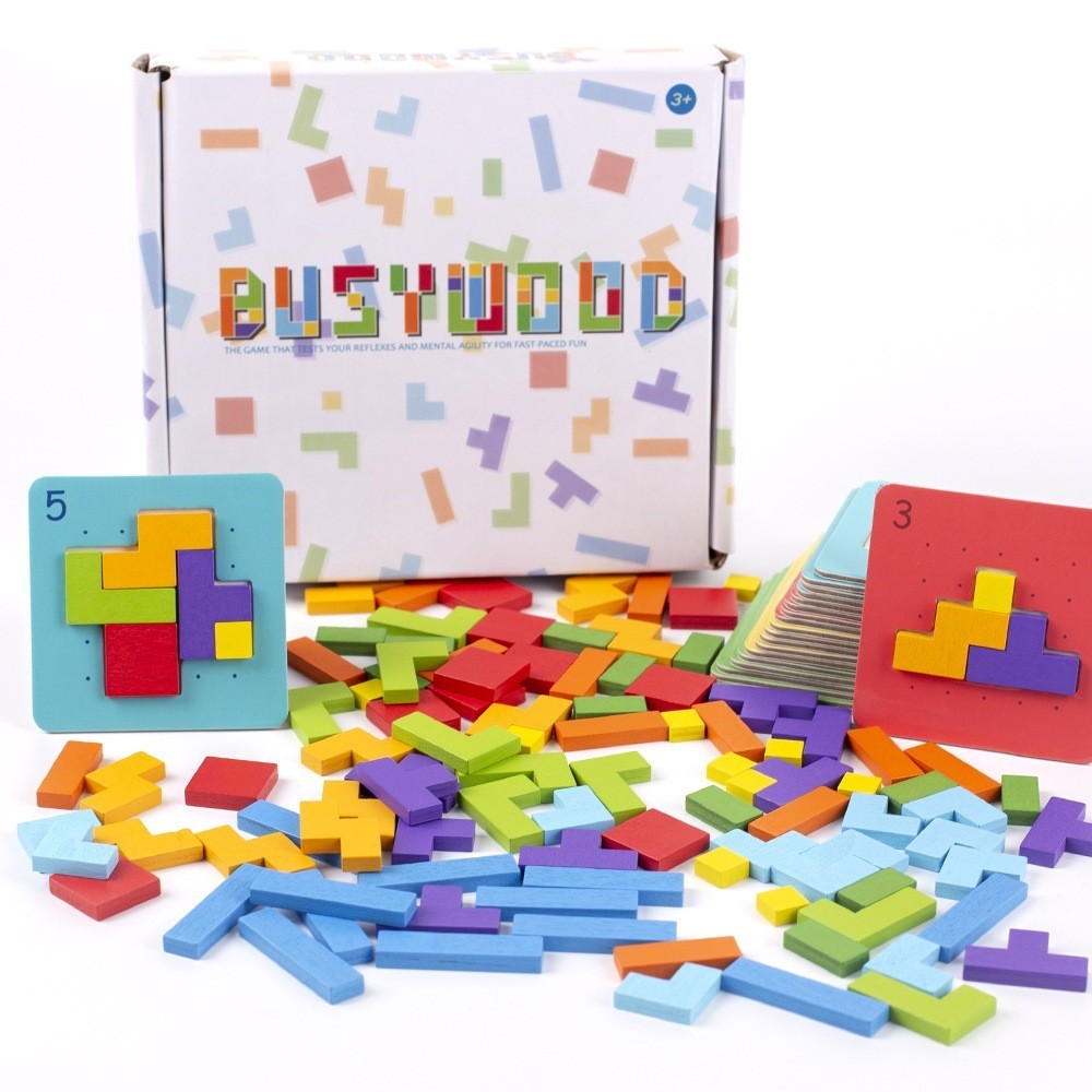 Jual Mainan Aktifitas Anak Busy Wood Rakit Puzzle dengan Kartu dan ...