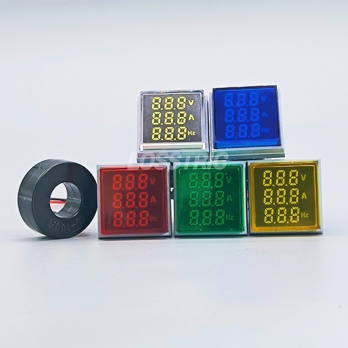 Jual PILOT LAMP LED VOLT+AMPER+HZ 22mm KOTAK | Shopee Indonesia