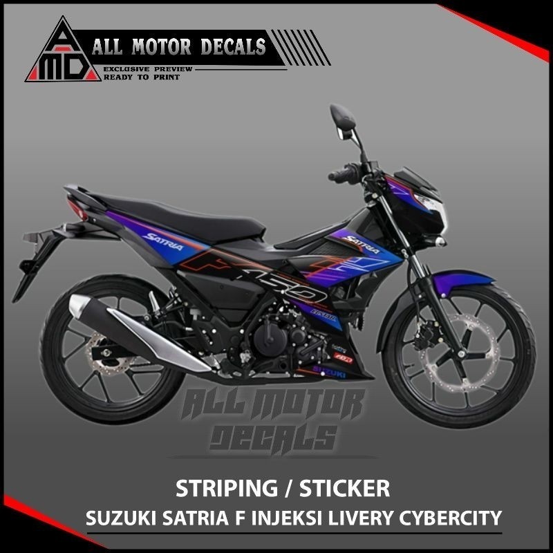 Jual Striping Suzuki Satria Injeksi Motif Cyber city / Decal Stiker ...
