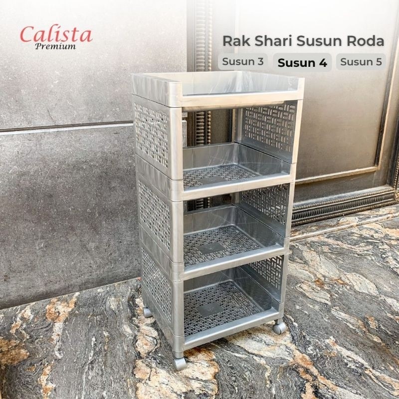 Jual rak susun rak serbaguna roda rak multifungsi rak 4 susun calista ...