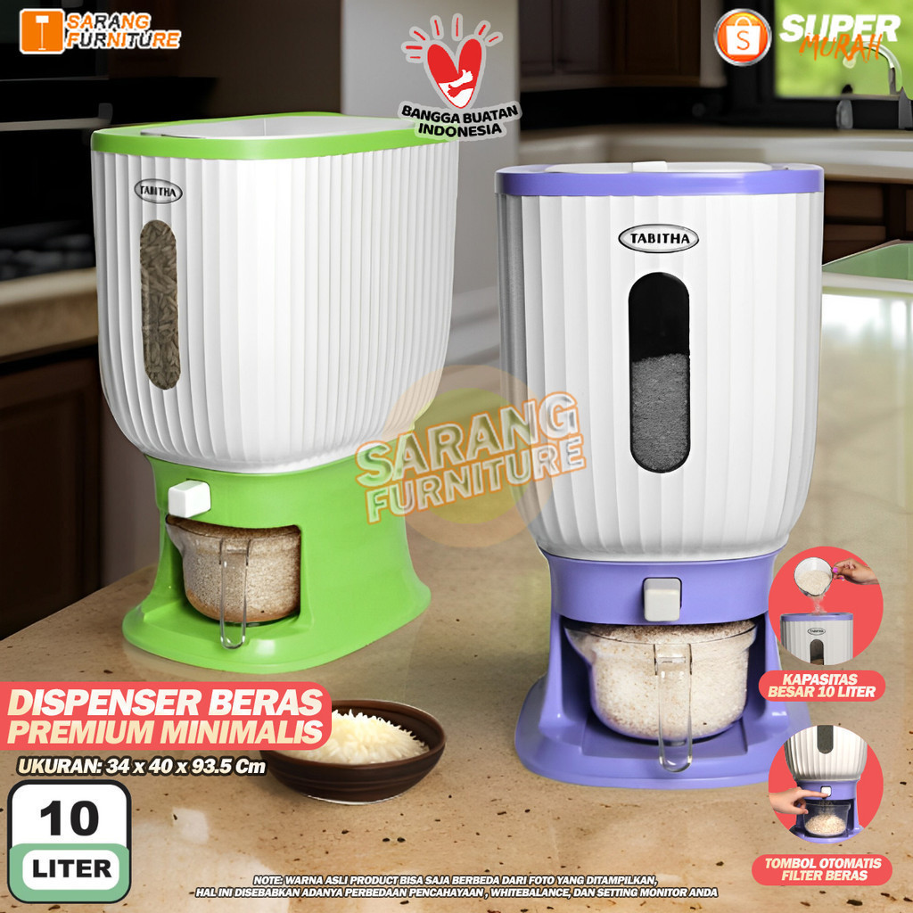 Jual Dispenser Beras Tabitha Zora 10 Liter Tempat Wadah Penyimpanan ...