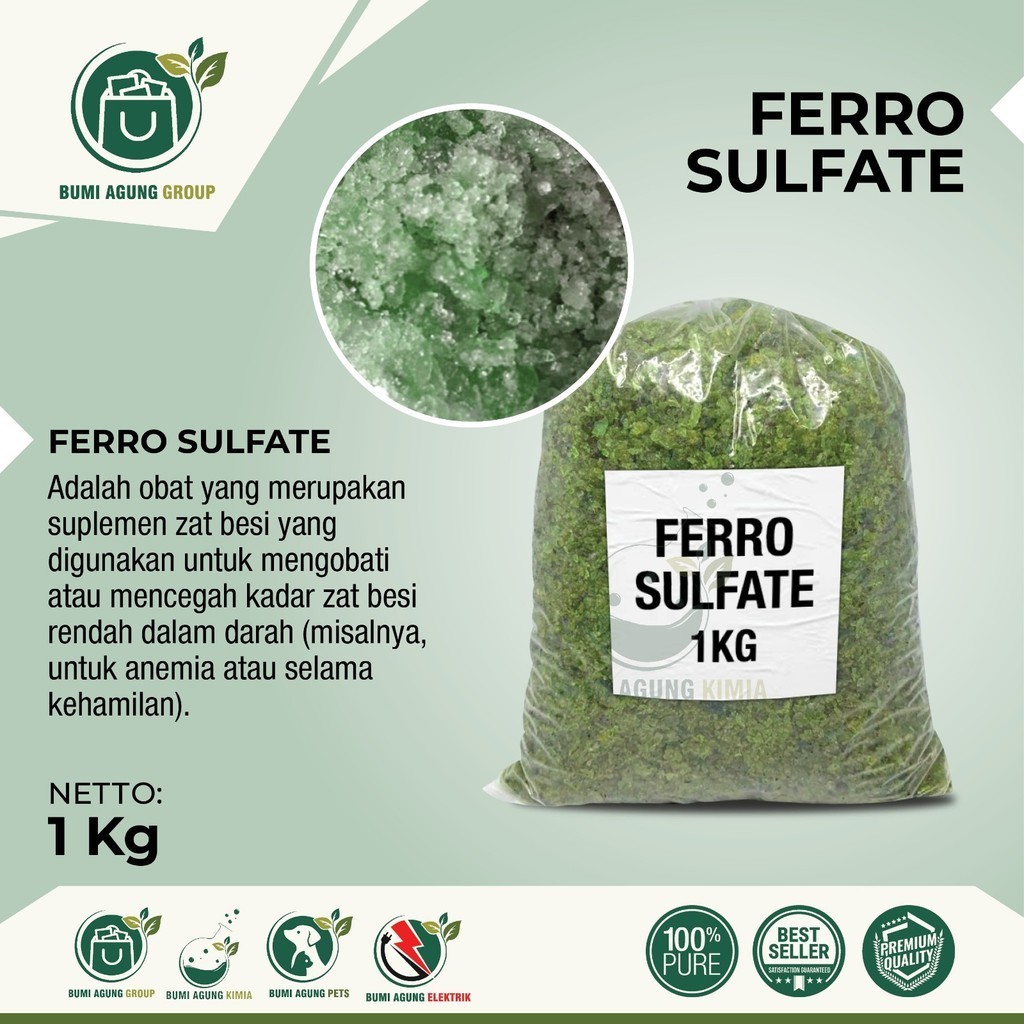 Jual FERRO SULFATE / FERROUS SULFATE / FERO SULFAT 1 KG Ferro Sulphate 1 KG | Shopee Indonesia