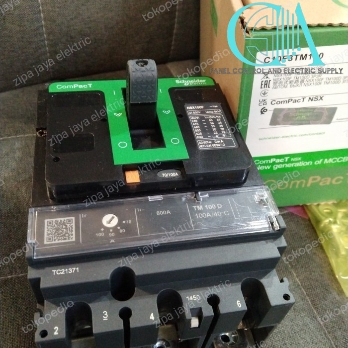 Jual Schneider new mccb nsx100f 3p 70-100A 36ka C10F3TM100 | Shopee ...