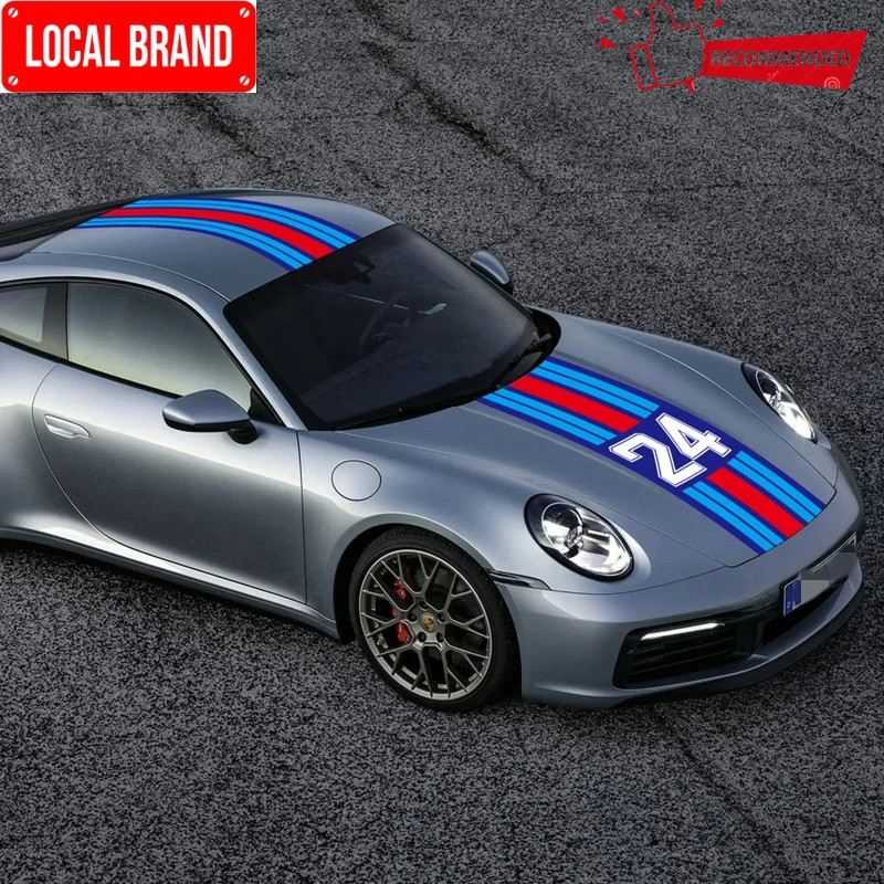Jual 1set Car Hood Roof Tail Decor Sticker For Porsche 911 718 Carrera ...