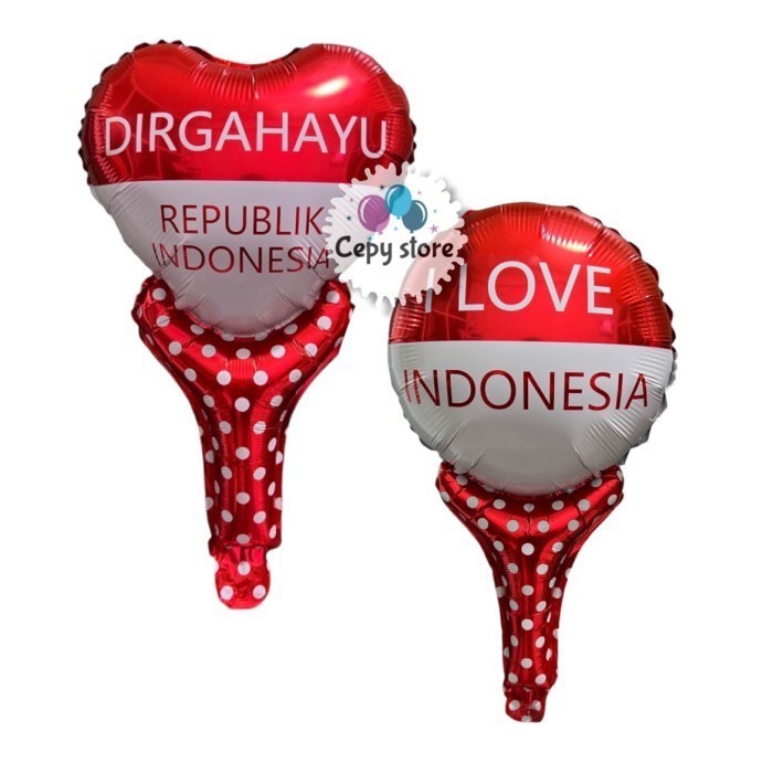 Jual [ 50pcs ] Balon Foil Pentungan Dirgahayu / 17 Agustus Merah Putih ...