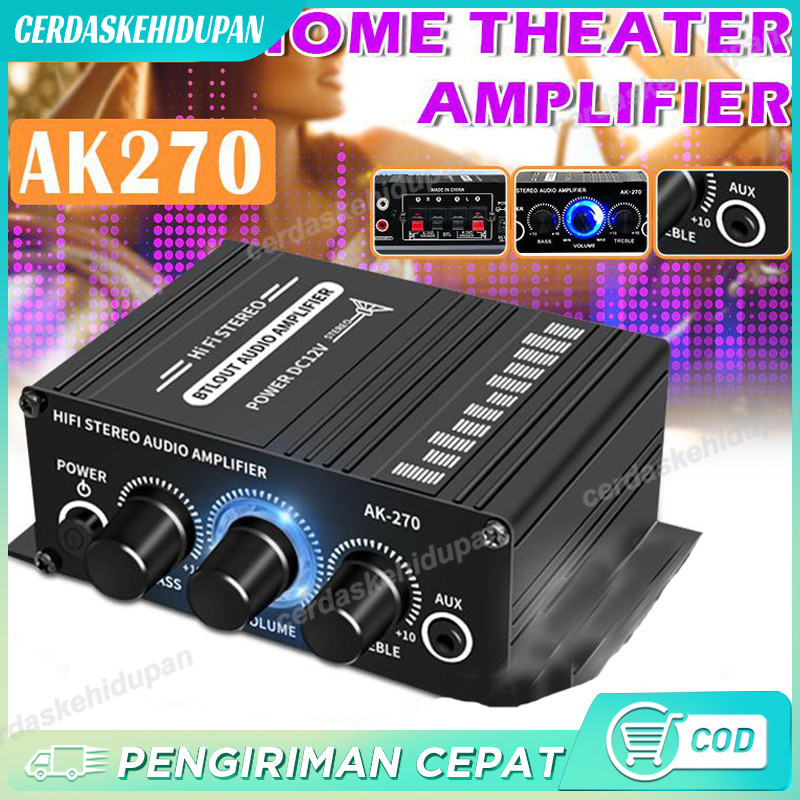 Jual Penguat Daya Hifi Mobil AK-270/AK370/BT-298A 12V 2A / Rumah ...