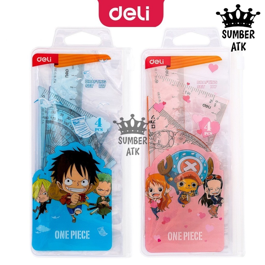 Jual Deli One Piece School Ruler Set / Set Penggaris Sekolah 4 in 1 ...