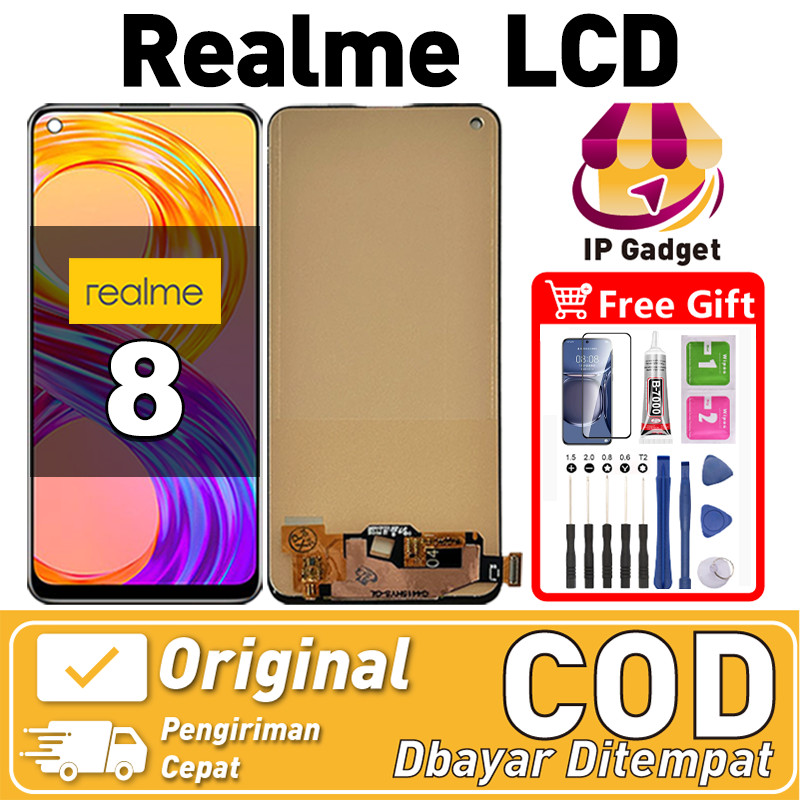 Jual Original Lcd REALME 8 FULLSET GIFTS asli Layar hp touchscreen ...