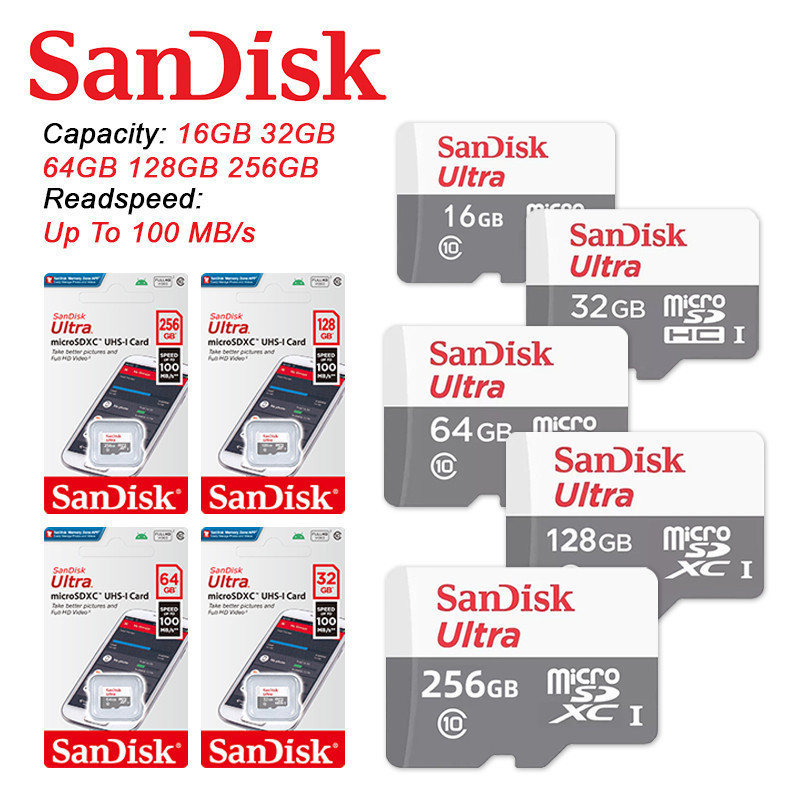 Jual SanDisk Ultra SD Card 256GB 128GB 64GB 32GB 16GB Memory Card Class10 SDXC UHS-1 Card (COD ...