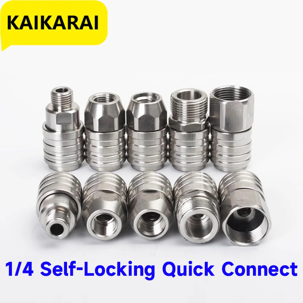 Jual 1/4 Self locking Quick Connector Washing Accessories Kink Free Gun ...