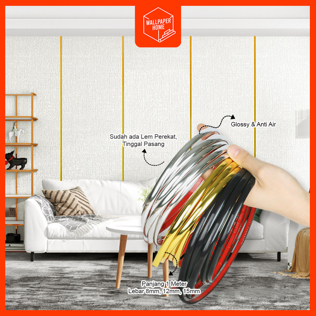 Jual List Plat Strip Wall Sticker Panjang / List Plat Strip Mirror ...