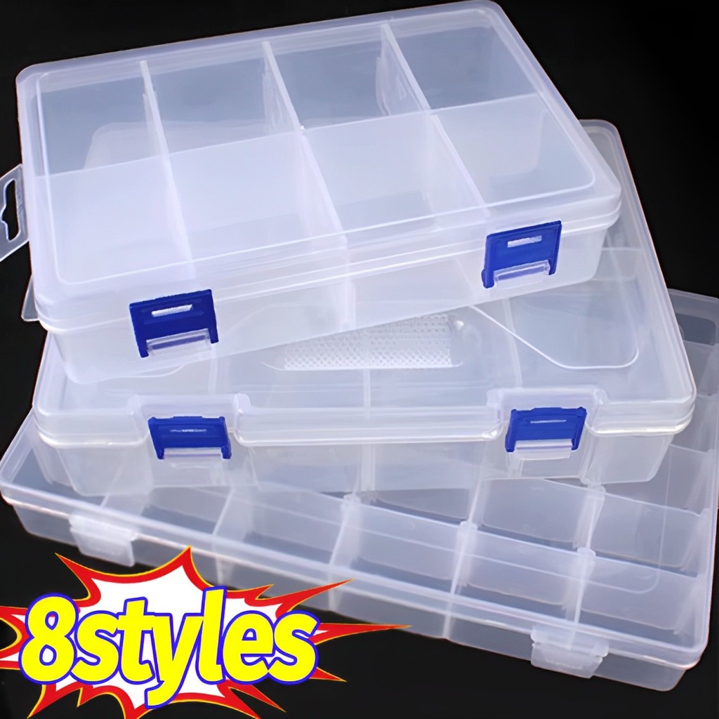 Jual Transparent Plastic Storage Jewelry Box Plastic Compartment ...