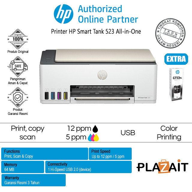 Jual Printer HP Smart Tank 523 All-in-One (Print - Scan - Copy) (TKDN ...
