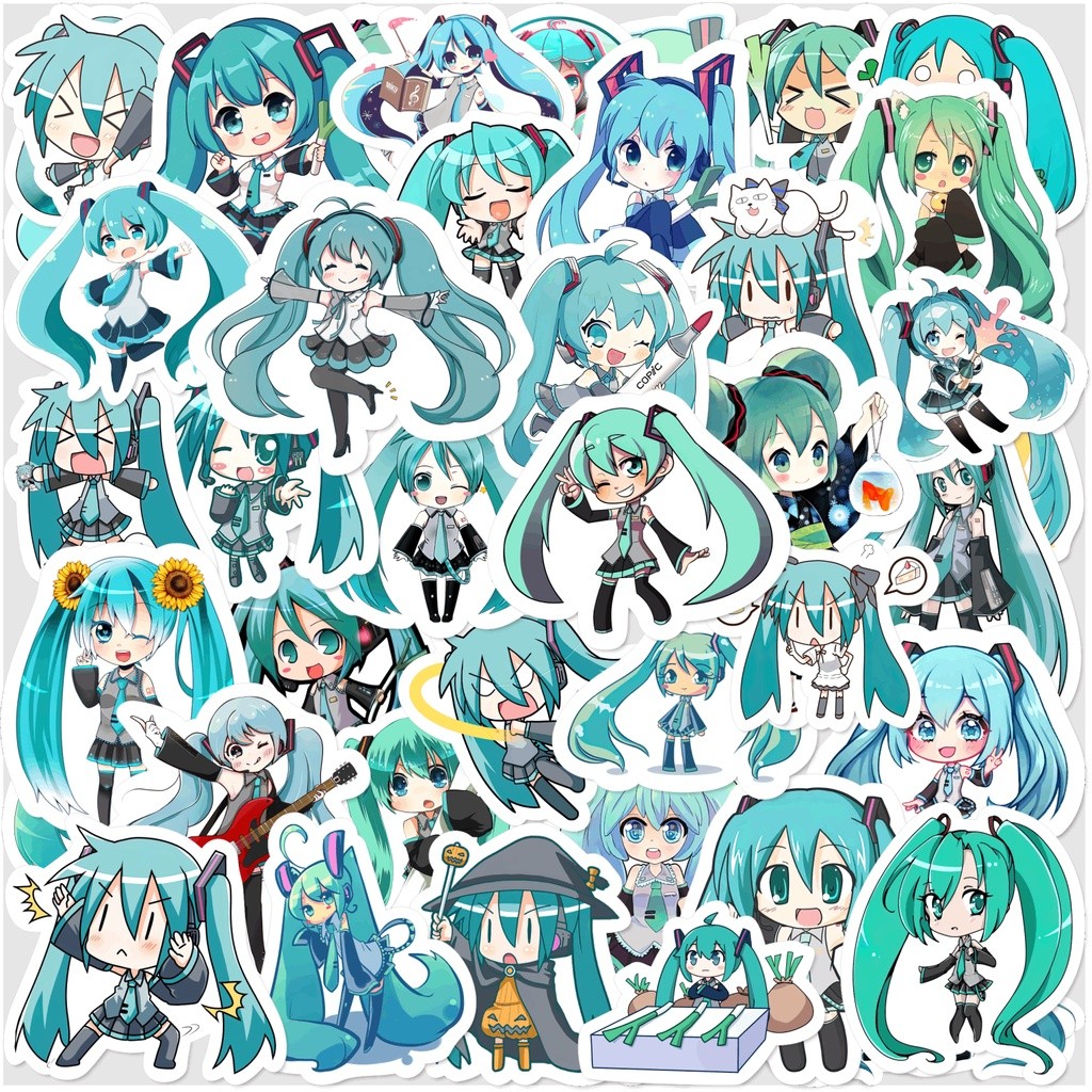Jual Stiker Hatsune Miku Vocaloid Paper Vinyl Waterproof Sticker ...