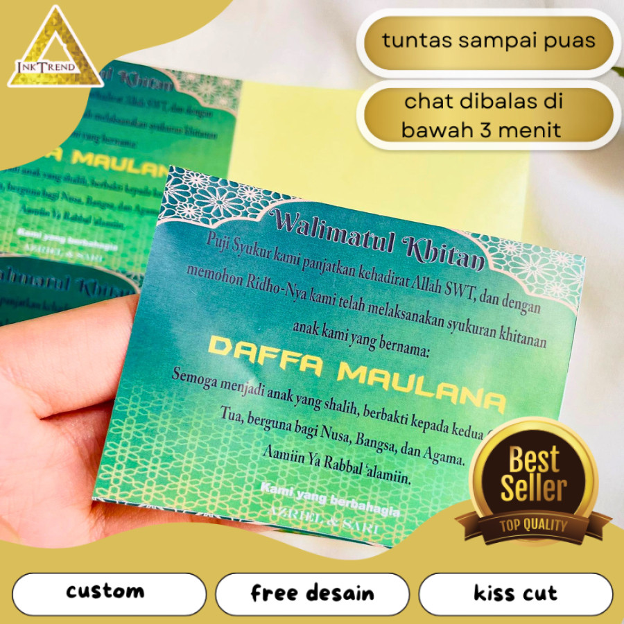 Jual INKA Stiker Syukuran Khitanan (PAKAI FOTO) - Stiker Khitan Anak ...